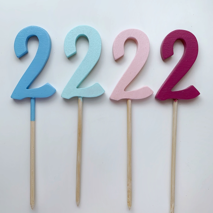 Cake topper numero 2 pronta consegna | Il Tetto delle Nuvole