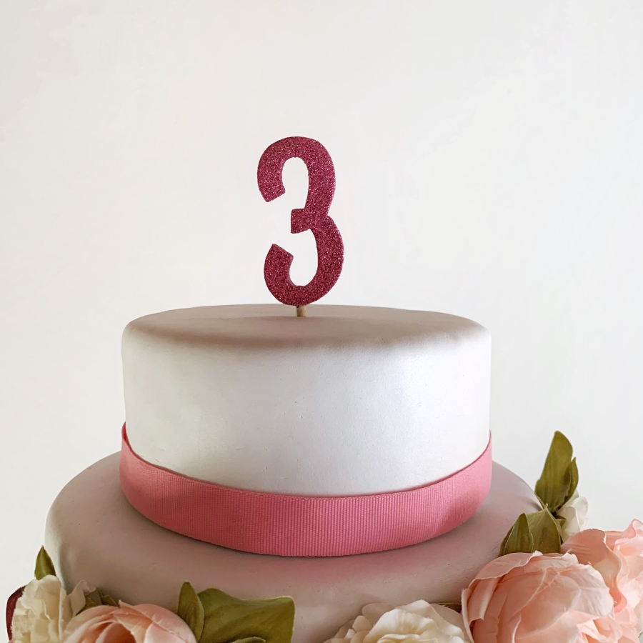 Cake topper numero 3 pronta consegna | Il Tetto delle Nuvole