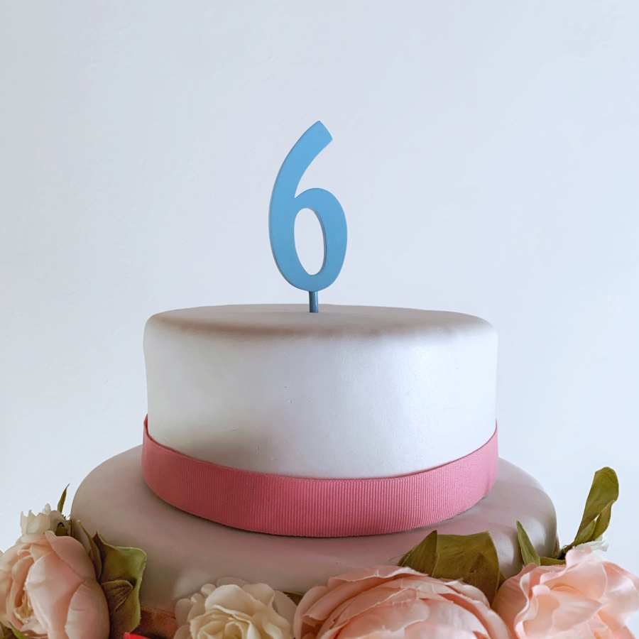 Cake topper numero 6 pronta consegna | Il Tetto delle Nuvole